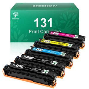 greensky compatible toner cartridge replacement for canon 131 131h mf624cw mf628cw lbp7110cw mf8280cw mf8080cw printer (black, cyan, yellow, magenta, 5-pack)