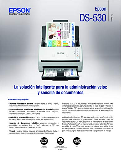 Epson DS-530 Document Scanner: 35ppm, TWAIN & ISIS Drivers