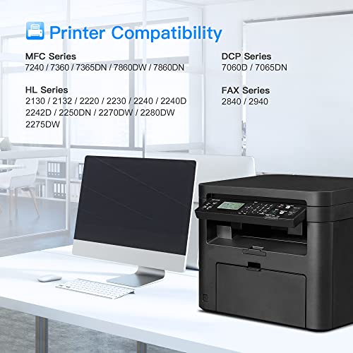 LxTek Compatible Toner Cartridge & Drum Unit Replacements for Brother TN450 TN-450 DR420 DR-420 to use with FAX-2940 FAX-2840 MFC-7240 HL-2270DW Printer (2 Toner Cartridges, 1 Drum Unit, 3 Pack)