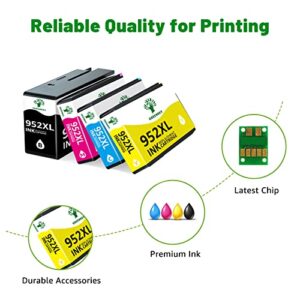 GREENSKY Remanufactured Ink-Cartridge Replacement for HP 952XL 952 XL for HP OfficeJet 8710 8720 8740 7740 7720 8715 8702 8210 8725 8216 8730 Printer Ink (1 Black 1 Cyan 1 Yellow 1 Magenta)