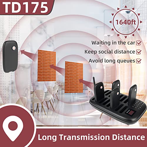 Retekess TD175 Restaurant Pager System,Pagers for Restaurants,Vibration Only,7 Call Modes,1640ft Long Range,16 Buzzers for Restaurant, Food Truck, Church Nursery