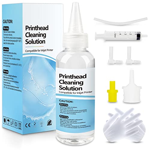 ATONER Printhead Cleaning Kit Printer Cleaning Kit Work for Canon Pixma/Brother/EP/HP 8600 8610 8620 WF-3640 7710 7620, Printer Cleaning Solution, Printer Nozzle Cleaner, Inkjet Printer Cleaner 100ML