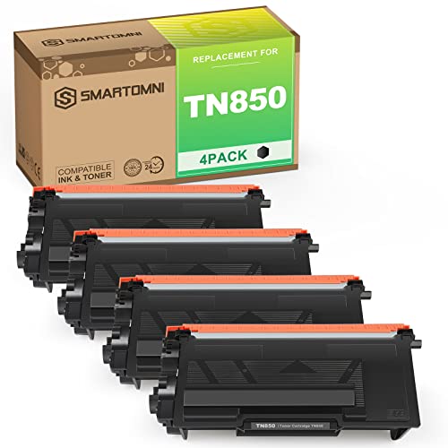 S SMARTOMNI TN850 TN850 TN820 High Yield Compatible Toners_Cartridges_Printer Replacement for Brother TN850 TN820 TN-850 HL-L6200DW HL-L6200DWT HL-L5100DN DCP-L5600DN MFC-L5800DW Pinter 4 Packs