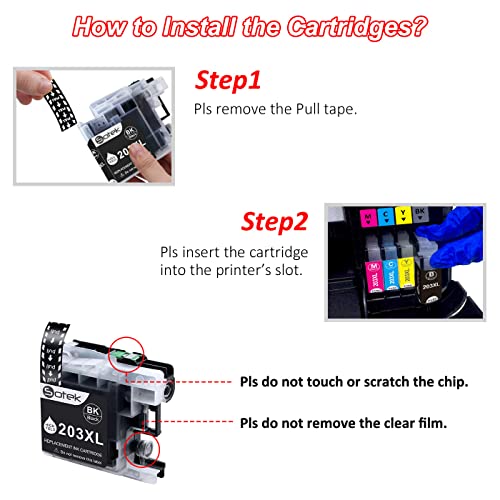 Sotek Compatible Ink Cartridge Replacement for LC203XL LC203 LC201, Use with MFC J480DW J680DW J880DW J460DW J485DW J885DW J5520DW J4320DW J4420DW J4620DW J5620 J5720DW (1 Set+ 1 BK)