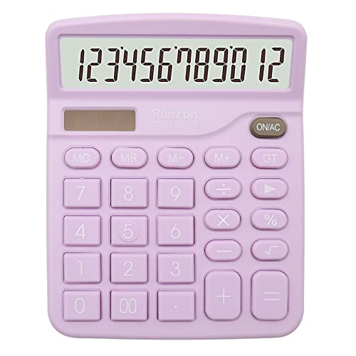 Purple Calculator, UPIHO Basic Office Calculator, Desktop Calculator 12 Digit with Large LCD Display for Purple Office Supplies with Sensitive Button, Purple Desk Accessories, School Supplies