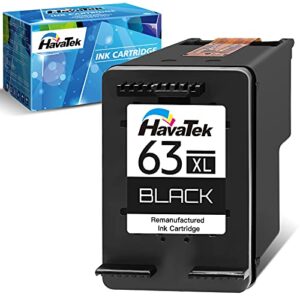 63xl black ink cartridge,havatek remanufactured 63xl replacement for hp 63 black ink cartridge fit for hp envy 4520 4516 4512 officejet 3830 5255 5258 4650 4655 deskjet 1112 3630 3632 printer (1 pack)