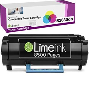 limeink compatible toner cartridge replacement for dell s2830dn toner cartridge extra high yield laser toner (8500 pages) s2830 2830 dn 2830dn smart series printer ink 1 black