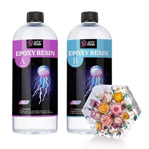 let’s resin crystal clear epoxy resin, 64oz bubbles free epoxy resin, table top & bar top casting resin, clear epoxy resin for art crafts, jewelry making