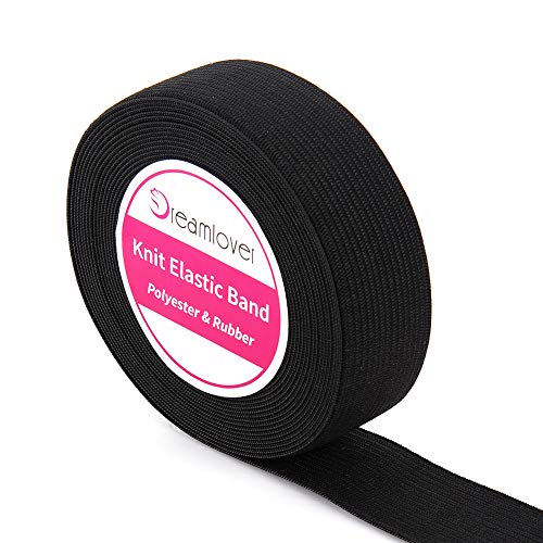 Dreamlover Elastic Band for Wig, Wig Band for Laying Edges, Lace Melting Band, Black Elastic Band for Sewing, 1 Inch x 6 Yard