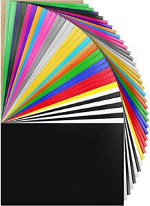 htv heat transfer vinyl bundle 37pack 12″ x 10″ htv vinyl sheets,iron on vinyl for cricut & heat press machine,more than 20 assorted colors heat transfer vinyl for diy fabrics t-shirts