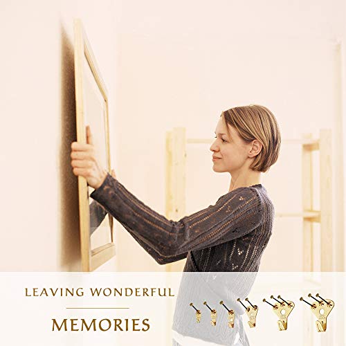 125 pcs Picture Hangers, Heavy Duty Picture Hanging Kit with Nails, Professional Picture Hanging Kit on Wooden/Drywall for Canvas, Office Pictures, Clock, House Decoration, Holds 10-100 lbs