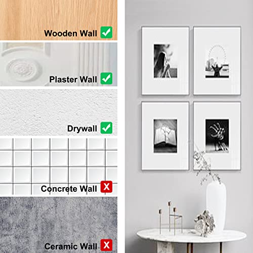 125 pcs Picture Hangers, Heavy Duty Picture Hanging Kit with Nails, Professional Picture Hanging Kit on Wooden/Drywall for Canvas, Office Pictures, Clock, House Decoration, Holds 10-100 lbs