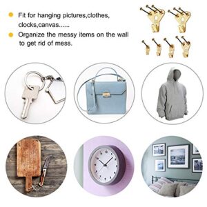 125 pcs Picture Hangers, Heavy Duty Picture Hanging Kit with Nails, Professional Picture Hanging Kit on Wooden/Drywall for Canvas, Office Pictures, Clock, House Decoration, Holds 10-100 lbs