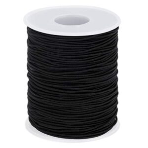 elastic string for bracelets, selizo elastic cord jewelry stretchy bracelet string for bracelets, necklace making, beading and sewing (1.2 mm, 109 yards, black)