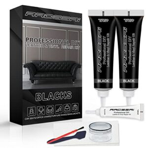 black leather repair kit for furniture, car seats, sofa, jacket and purse. pu leather leather repair paint gel. repair tears & burn holes. provide color matching guide & super easy instructions