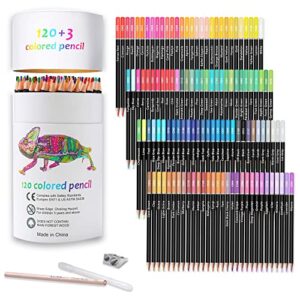 kalour premium colored pencils,set of 120 colors,artists soft core with vibrant color,ideal for drawing sketching shading,coloring pencils for adults beginners kids