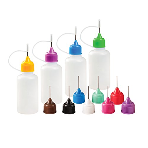 Precision Tip Applicator Bottle Four 1 Oz. Bottles and 12 Tips for Multi-Purpose Use