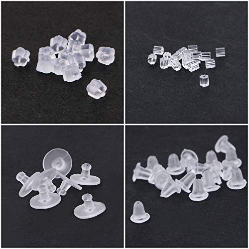 Earring Backs 10 Styles Earring Accessories Safety Bullet Earring Clutch Hypoallergenic 1040 Pieces (10 Styles)