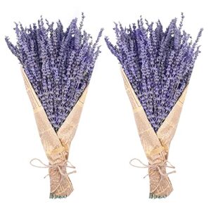 dried lavender bundles, uieke natural dried lavender flowers 280-300 stems 16“ for home weeding decoration flower arrangements home fragrance 2 bundles