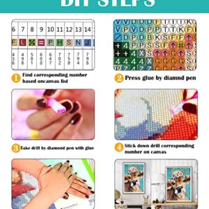 TINY FUN Diamond Painting Kits for Adults&Kids DIY 5D Diamond Art Paint with Round Diamonds Full Drill Cow Gem Art Painting Kit for Home Wall Decor Gifts(12x16inch/30×40cm)