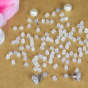 Earring Backs for Sensitive Ears, 200pcs Silicone Clear Earring Backs for Studs Earring Hooks Hypo-allergenic Earring Stoppers Jewelry Accessories