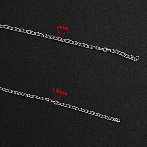 WXJ13 36 Feet Silver Stainless Steel Link Cable Chain with 20 Lobster Clasps and 30 Jump Rings for Men Women Jewelry Chain DIY Making, 2.0mm