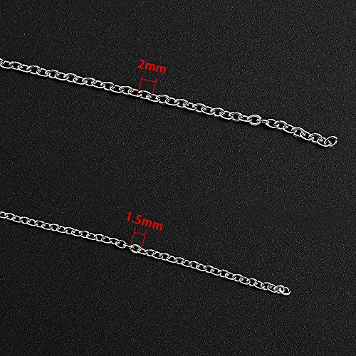 WXJ13 36 Feet Silver Stainless Steel Link Cable Chain with 20 Lobster Clasps and 30 Jump Rings for Men Women Jewelry Chain DIY Making, 2.0mm