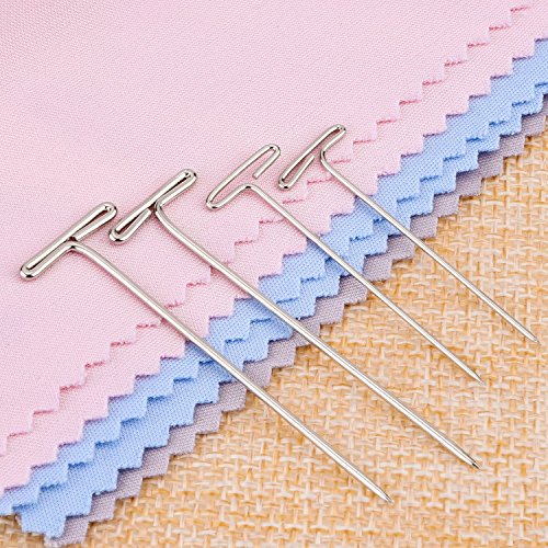 Blulu Steel T-pins for Blocking Knitting, Modelling and Crafts 150 Pieces (2 Inch, 1-1/2 Inch)