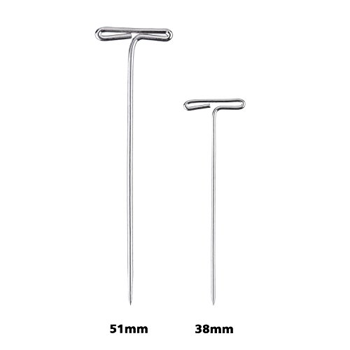 Blulu Steel T-pins for Blocking Knitting, Modelling and Crafts 150 Pieces (2 Inch, 1-1/2 Inch)