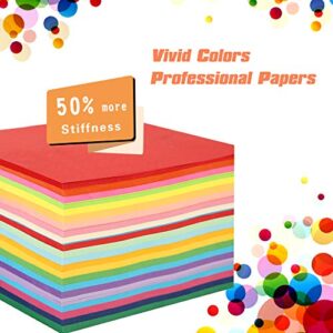 BUBU Origami Paper Kit 1000 Sheets 6 Inch Square Double Sided Color 20 Vivid Colors for Beginners Trainning and School Craft Lessons