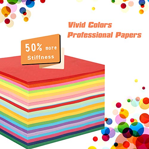 BUBU Origami Paper Kit 1000 Sheets 6 Inch Square Double Sided Color 20 Vivid Colors for Beginners Trainning and School Craft Lessons