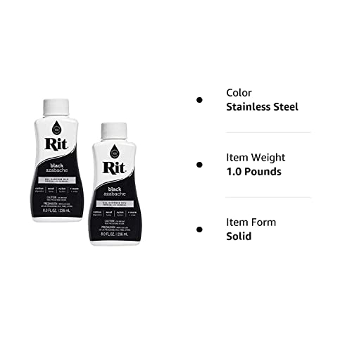 Rit All-Purpose Liquid Dye, 8 Ounce, Black - 2 Pack