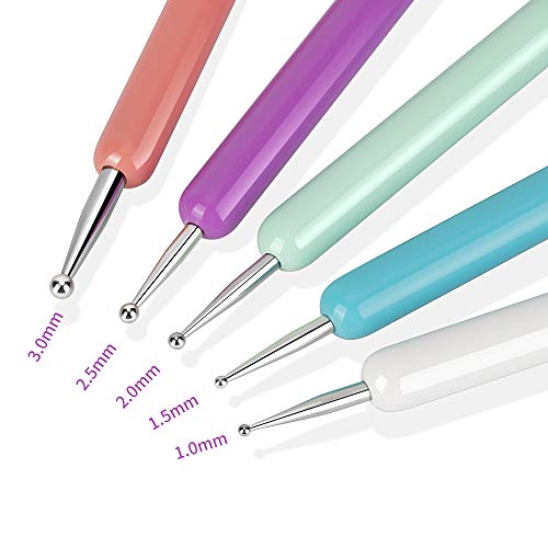 5 Pcs Pattern Tracing Stylus, Ball Embossing Stylus for Transfer Paper, Tracing Tools for Drawing, Embossing Tools for Paper, Art Dotting Tools for Nail Art, Ball Tip Clay Tools Sculpting Stylus