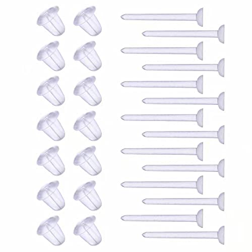 Plastic Earrings,Clear Plastic Earrings Clear Earrings Plastic Post Earrings Plastic Earring Posts and Earring Backs Silicone Earrings Clear Stud Earrings 100 Pairs Back Earrings and Blank Pins Stud…