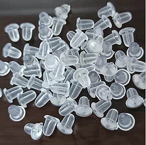 Plastic Earrings,Clear Plastic Earrings Clear Earrings Plastic Post Earrings Plastic Earring Posts and Earring Backs Silicone Earrings Clear Stud Earrings 100 Pairs Back Earrings and Blank Pins Stud…