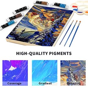 Acrylic Paint Set, Aen Art 16 Colors Painting Supplies for Canvas Wood Fabric Ceramic Crafts, Non Toxic&Rich Pigments for Beginners