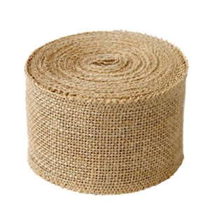 laribbons 3″ wide burlap fabric craft ribbon 10 yards, 01 tan