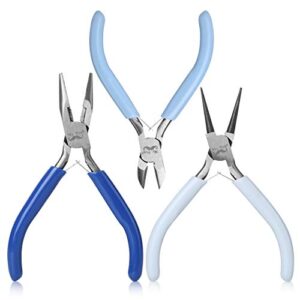 mr. pen- jewelry pliers, 3 pack, jewelry making kit, pliers for jewelry making, mini pliers, wire cutters for jewelry making, chain nose pliers, craft pliers, earring pliers