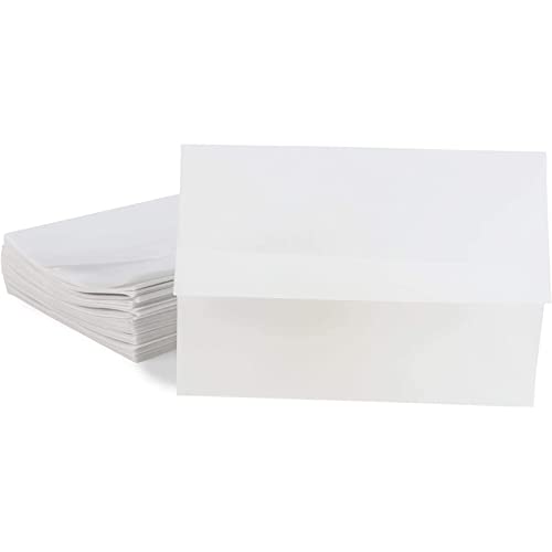 100 Pack Vellum Jackets for 5x7 Invitations, Bulk Transparent Paper Envelope Liners for Wedding Cards