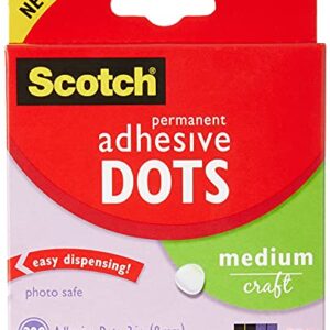 Scotch Adhesive Dots, Medium, 300 Dots/Pack, Easy Dispensing, Permanent, Photo-Safe (010-300M) (Packaging May Vary)