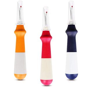 3 pieces ergonomic grip seam ripper , colorful large thread remover for sewing crafting removing embroidery hems and seams