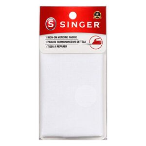 singer 00097 iron-on mending fabric, fabric patch for mending clotheswhite