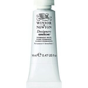 winsor & newton designer’s gouache, 14 ml (0.47oz) tube, permanent white