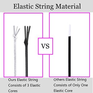 Stretchy String for Bracelets, 4 Rolls 1 mm Sturdy Elastic String Elastic Cord for Jewelry Making, Necklaces, Beading (2 Black+ 2 White)