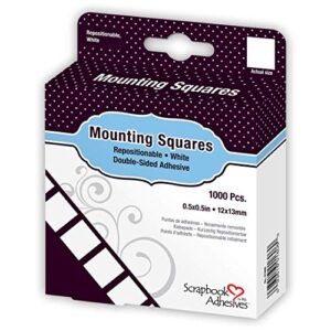 scrapbook adhesives by 3l repositionable mounting squares, 1000-pack