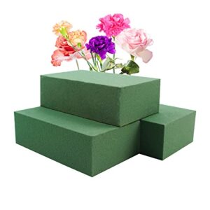 3pcs floral foam blocks,prashent green wet dry flower foam plant foam for fresh & artificial flower arrangements diy craft 5.5”l x 3.1”w x 1.7”h