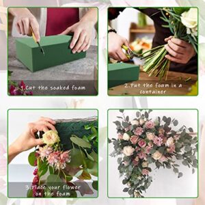 3Pcs Floral Foam Blocks,Prashent Green Wet Dry Flower Foam Plant Foam for Fresh & Artificial Flower Arrangements DIY Craft 5.5”L x 3.1”W x 1.7”H