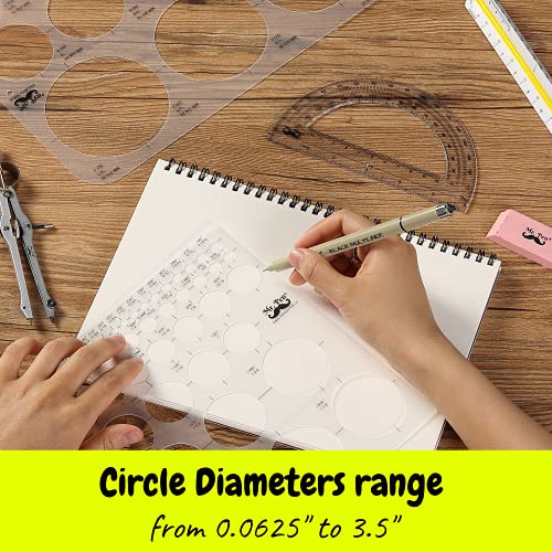 Mr. Pen- Circle Template, 2 pcs, Large and Small Size, Circle Stencil, Circle Ruler, Circle Templates for Drafting, Circle Template for Drawing, Circle Tracers for Drawing, Circle Tracer