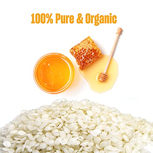 Aku Tonpa 2 LB White Pure Beeswax Pellets, Triple Filtered Bees Wax for Skin, Face, Body, Hair Care, DIY Creams, Lotions, Lip Balm, Canning, Candle and Soap Making Supplies