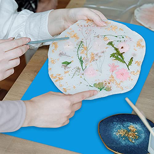 Silicone Mat, IKOCO 15.7"x 11.8" Clay Resin Art Mat for Playdoh A3 Large Nonstick Silicone Craft Sheet for Playdough Epoxy Resin Jewlery Casting